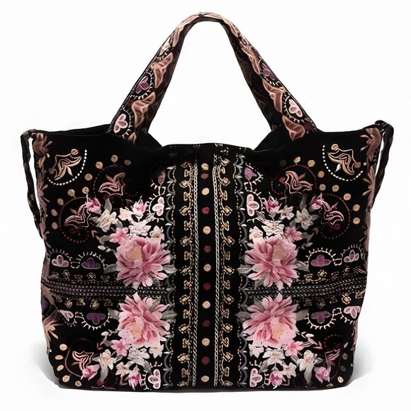 Johnny Was | Bags | Johnny Was Joanna Velvet Embroidery Amethyst Black ...